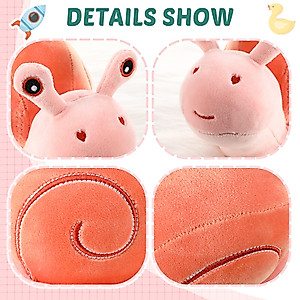 Civaner 2 Pcs Snail Stuffed Animal 7.87 Inch Snail Plush Toy Cartoon Snail Doll Plush Cute Soft Snail Pillow Doll for Valentine's Day Birthday Party Gift Kawaii Home Decor(Pink, Yellow)