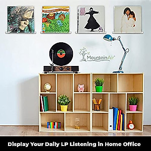 12'' Clear Vinyl Record Shelf - Wall Mount Vinyl Storage - Transparent Vinyl Record Holder - Easy Install Acrylic Album Storage for Home or Studio – Office Home Display Shelves (Pack of 4)