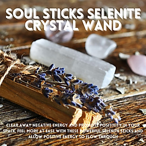 Soul Sticks 4" Selenite Crystal Wand | Variety Pack Selenite Sticks for Healing | Reiki & Metaphysical Energy Drawing | Wicca Altar Crystals Stick Healing Reiki Home Witchcraft Supplies - Pack of 20