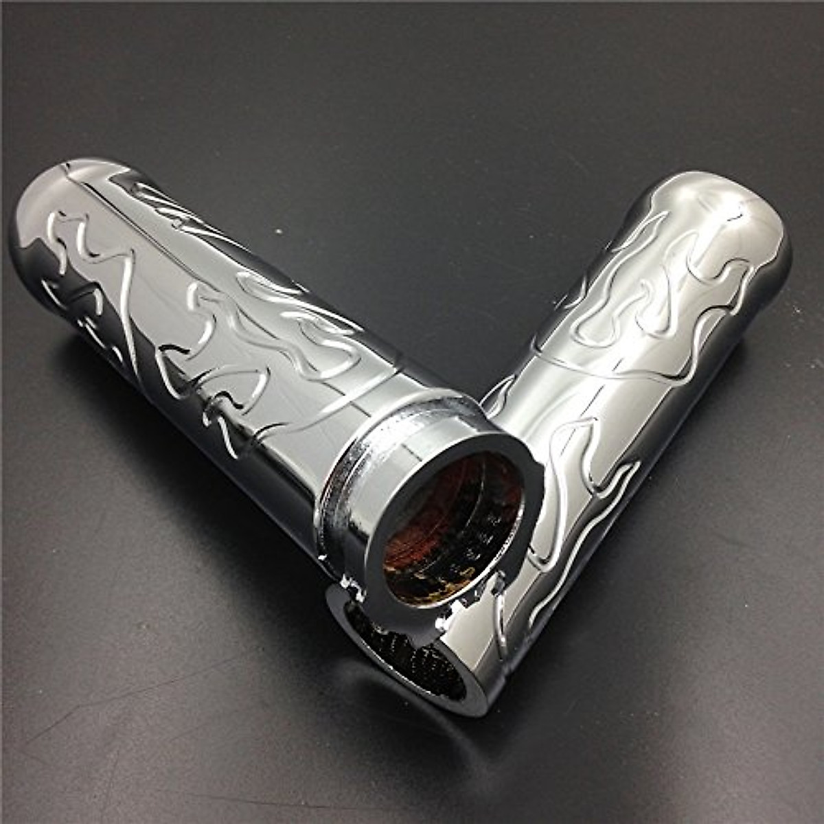 XKH- Motorcycle Billet Flame style 7/8'' HAND GRIPS Compatible with Shadow 750 Spirit Aero ACE Chrome [B00Y7C5IFE]
