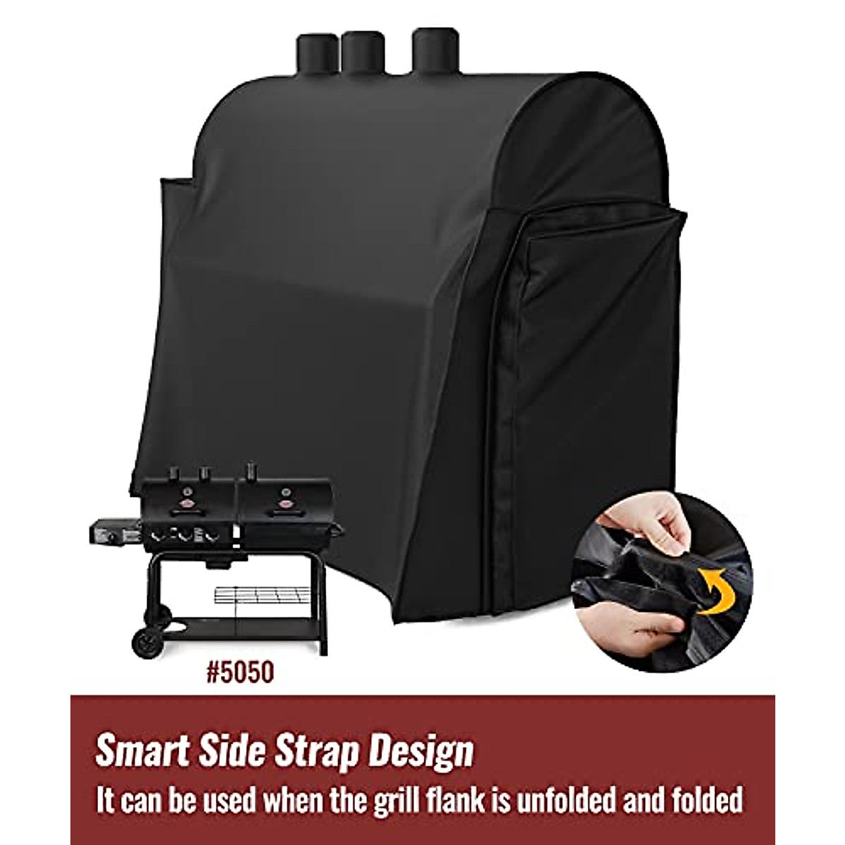 NUPICK 8080 Grill Cover for Char-Griller 5050 Duo Grill, Heavy Duty and Waterproof Grill Cover, All Weather Protection