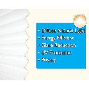 Redi Shade No Tools Original Light Filtering Pleated Fabric Shade White, 36 in x 72 in, 1 Pack