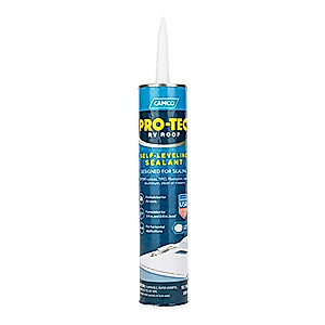 Camco Self-Leveling RV Roof Sealant | Creates a Strong Seal Along Your RV's Roof Edges, Vent Pipes & Air Vents | Easy to Apply | for Horizontal Applications (41464), White