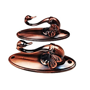 Byrub Swan Art Zinc Alloy Metal Hook Multi-Purpose Wall Coat Hook Curtain Back Hook Hook Rack Drying Rack Wall Hook (RedSwan)