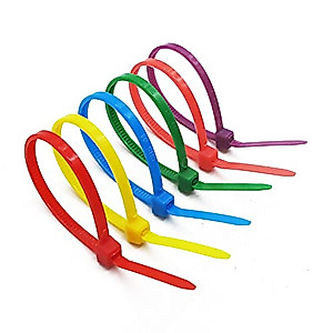 Superun Small Colored Zip Ties 4 Inch Kit - 480 Packs Cable Ties Multicolor Mix Packed Wire Ties Assortment Red, Yellow, Blue, Green, Pink, Purple