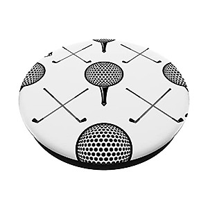 Golf Player Golfer Golfing Ball And Club Sport Golf Cart PopSockets Swappable PopGrip