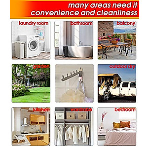 MaiHongda Folding Wall Mounted Clothes Hanger Closet Rod Clothing Holder Drying Racks for Laundry Room 2 Pack