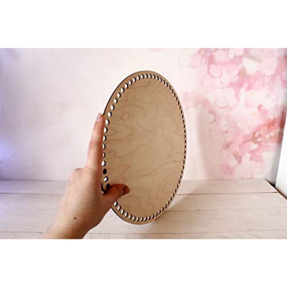 Wooden basket base 12 inch round bottom for crochet wicker craft supplies 30 cm