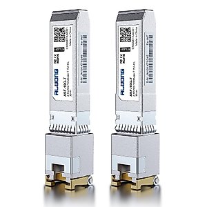 Alwong 10GBASE-T SFP+ Transceiver, SFP+ to RJ45 Copper Module. 2.5/5/10G Multi-Rate, for Cisco SFP-10G-T-S, Ubiquiti UniFi UF-RJ45-10G, Meraki, MikroTik S+RJ10, Netgear, D-Link, and More, Pack of 2