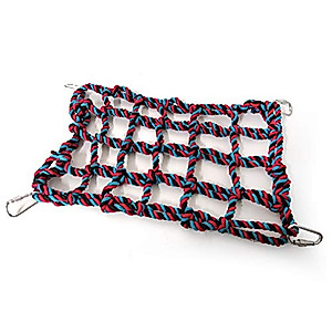 POPETPOP Bird Rope Climbing Net Parrot Swing Hanging Toy Parrot Hanging Play Gym for Parakeet Cockatiel Cockatoo Budgies African Grey Macaw