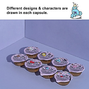 BT21 Hoo Mouthwash, Single Size Mouthwash for Fresh Breath on The go. Airline Friendly Liquid Travel Portable Oral Care Mouthwash, Alcohol Free for Work Smokers, 8 Cups/Set, Autograph Included