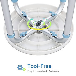 OasisSpace 360 Degree Rotating Shower Chair, Tool Free Adjustable Shower Stool Tub Chair and Bathtub Seat Bench with Anti-Slip Rubber Tips for Safety and Stability