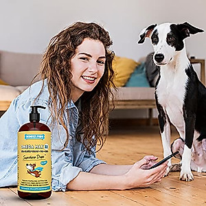 Wonder Paws Fish Oil For Dogs - Omega 3 For Dogs From Alaskan Salmon, Cod & Krill Oil - EPA DHA Fatty Acids - Less Shedding & Itching - Skin, Joint, Immune & Heart Health - 16 oz Pet Liquid Supplement