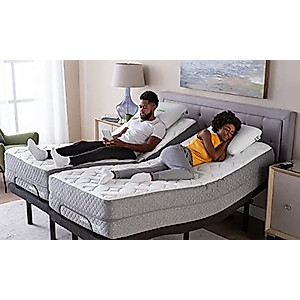 GhostBed Custom Adjustable Power Base Luxe 13" Cooling Gel Memory Foam Mattress (Split King)