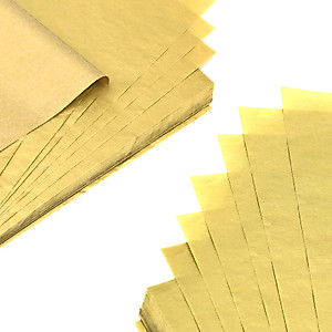SAVITA 100 Sheets 35x50cm/14x20 Inch Gold Metallic Tissue Paper, Metallic Gift Wrapping Tissue Paper for Christmas Weddings Birthday Party Showers DIY Arts Crafts
