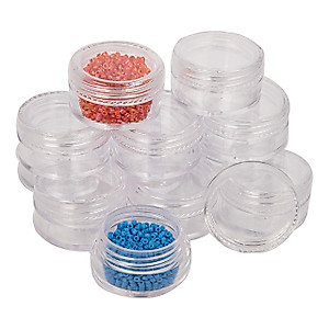 The Beadsmith Personality Case - Clear Storage Organizer Box, 5 x 3.75 x 0.9 inches - Includes 12 Small Containers with lids - 1.2 x 0.7 inches, Bead Holder