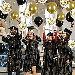 CANREVEL 120pcs Black and Gold Balloons Confetti Metallic Black Gold Latex Balloons Garland kit for Birthday Graduation Wedding Anniversaries Bachelorette Party Decorations