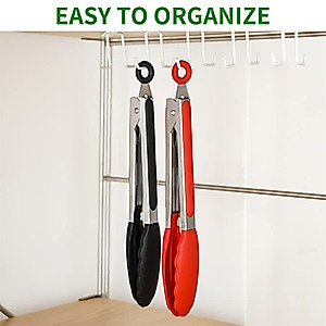 HAOBAOBEI Small Kitchen Tongs for Cooking with Silicone Tips, 7 Inch Non Stick High Heat Resistant Silicone Food Tongs for Air Fryer Dinner Baking BBQ Grilling Christmas Party (3 Pcs, 2 Black+1 Red)