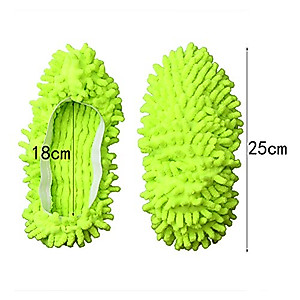 MOFLYS 3 Pairs/ 6PCS Mop Slippers, Microfiber Dust Mop Shoes Multifunction Floor Cleaning Shoe Covers Hair Cleaner Foot Socks Caps