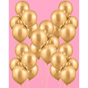 xo, Fetti Gold Chrome Birthday Balloon Set - 25 pk, 12" | Bachelorette Party Decorations, Bridal Shower, Birthday Party, Baby Shower, Engagement