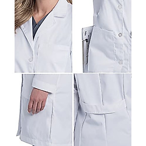 Landau womens Landau Relaxed Fit 5-pocket 4-button Full-length for Women 3153 Medical Lab Coat, White Twill, 10 US