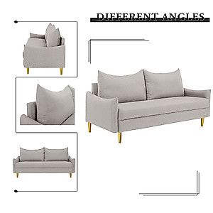 Hdxdkog Loveseat Sofa, 67'' Mid Century Modern Small Love Seats Furniture Comfy Couch for Living Room, Upholstered 2 Seater Sofa for Small Apartment (Beige)
