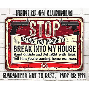 Metal Sign - Before You Decide - Durable Metal Sign - Use Indoor/Outdoor - Makes a Funny Home Decor for Gun Enthusiasts Under $20 (8" x 12")