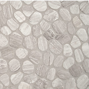 MSI White Pebbles Tumbled Tile, 11.42 in. X 11.42 in.,White, 10 Piece for Bathroom, Kitchen Backsplash, Accent Wall Tile, and Shower Wall Tile