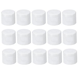 PATIKIL 20/410 Replacement Flip Caps, 15Pcs Inner Dia 0.8" Plastic Reusable Non-Spill Bottle Lid for Paint Dispensing Squeeze Shampoo Drinking Bottles, White