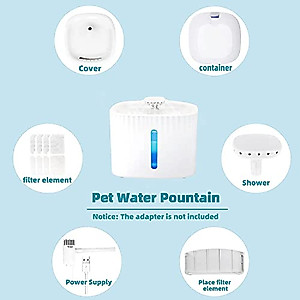 Cat Water Fountain, Arespark Pet Water Fountain, 3L Automatic Cat Water Dispenser with 4 Replacement Filters, Large Tank with LED Indicator, Drink Well for Cats, Dogs, Multiple Pets