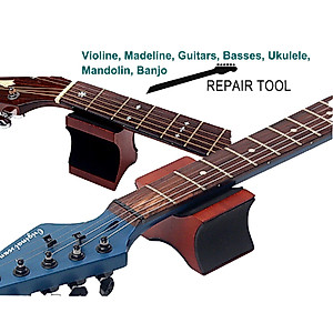 Guitar Neck Rest, Electric Acoustic & Bass Guitar Support Pillow for Changing Strings, String Instrument Wooden Neck Craddle, Luthier Repair Setup Tool 3.74x2.48x2.4inch, Burgundy