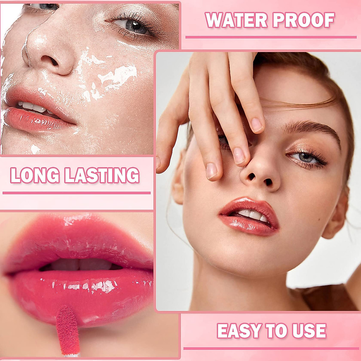 ZHISHUDL 2 Colors Lip Tint Stain Set,Lip Stain Long Lasting Waterproof,Moisturizing Liquid Lipstick Tinted for Cheek,Lip and Eyes,Lip Tint Non Stick Cup Tinta Para Labios (#01#02)