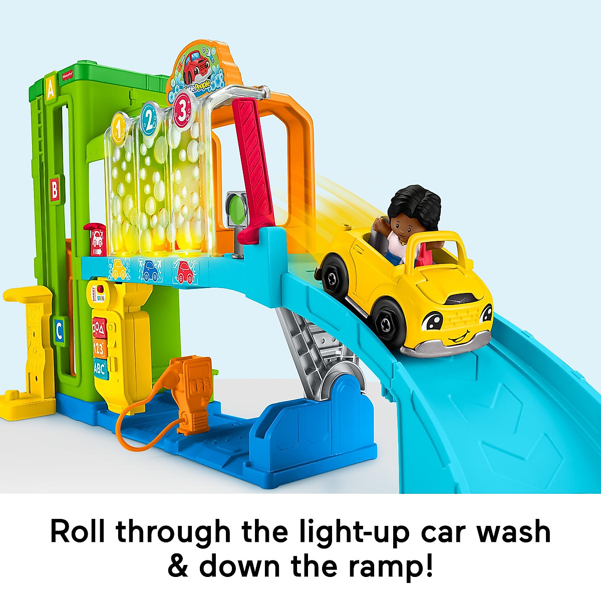 Fisher-Price Little People Toddler Toy Light-Up Learning Garage Playset with Smart Stages, Car & Ramp for Pretend Play Kids Ages 1+ Years