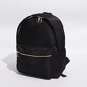 Kaymey Lightweight Casual Backpack for School Solid Color Multipurpose Unisex Waterproof Daypack Weekender Luggage Backpack Sports Backpack (Black)