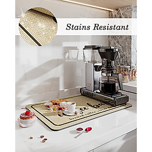 tchdio-Coffee Mat-Hide Stain Absorbent Rubber Backed Quick Drying Mat for Kitchen Counter-Coffee Bar Accessories Dish Drying Mat Fit Under Coffee Maker Coffee Machine Coffee Pot Espresso Machine