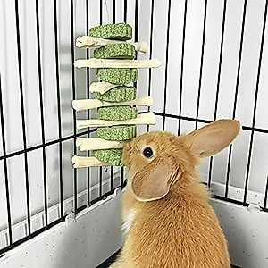 KEYONEKJ 100% Natural Rabbit Toys for Bunnies，Improve Dental Health and No Glue Chew Toys for Teeth for Bunny/Chinchilla/Guinea Pig/Hamsters/Rat/Squirrel/Totoro/Rodent