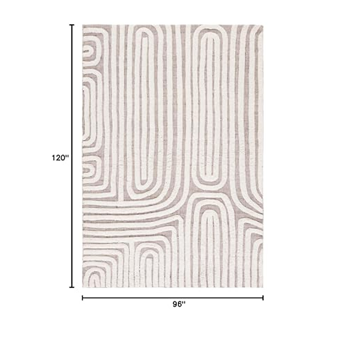 SAFAVIEH Kilim Collection Area Rug - 8' x 10', Beige & Ivory, Handmade Mid-Century Modern Deco Wool, Ideal for High Traffic Areas in Living Room, Bedroom (KLM652B)