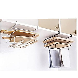 Ruluti Kitchen Storage Drainboard Pan Lid Shelf Metal Hanging Cutting Board Stand Draining Rack Organizer 25.5 * 24.0 * 10.5cm
