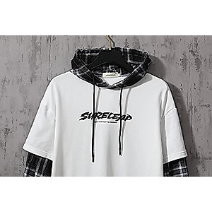 GURUNVANI Japan Style Patchwork Hoodies Men Characters Streetwear Hoodie Men Sweatshirt Medium