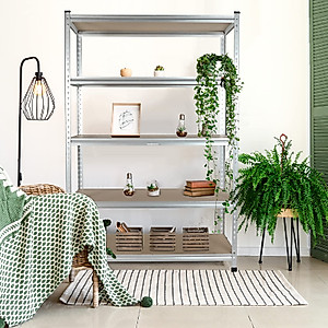 WORKPRO 5-Tier Storage Shelving Unit, 48”W x 24”D x 72”H, Adjustable Storage Rack Heavy Duty Aluminum Alloy Shelf, 2750 lbs Load Capacity (Total), for Garage, Kitchen, Bathroom, Warehouse, Pack of 2