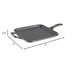 Lodge BOLD 12 Inch Seasoned Cast Iron Square Griddle, Design-Forward Cookware