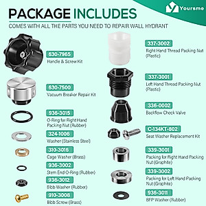 630-8500 Wall Hydrant Complete Service Repair Kit Replaces for Prier 300, 400 & 500 Series Mansfield Style Hydrants for Diamond 300 & 400 Series Wall Hydrants