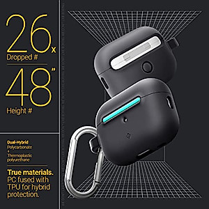 Caseology Nano Pop for Airpods Pro 2 Case [Keychain Carabiner Included] Designed for Airpods Pro 2nd Generation (2022) - Prune Charcoal
