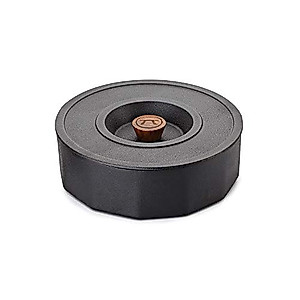 Outset Cast Iron Multi-Purpose Pot, Tortilla and Pancake Warmer, 3 Quart, Black