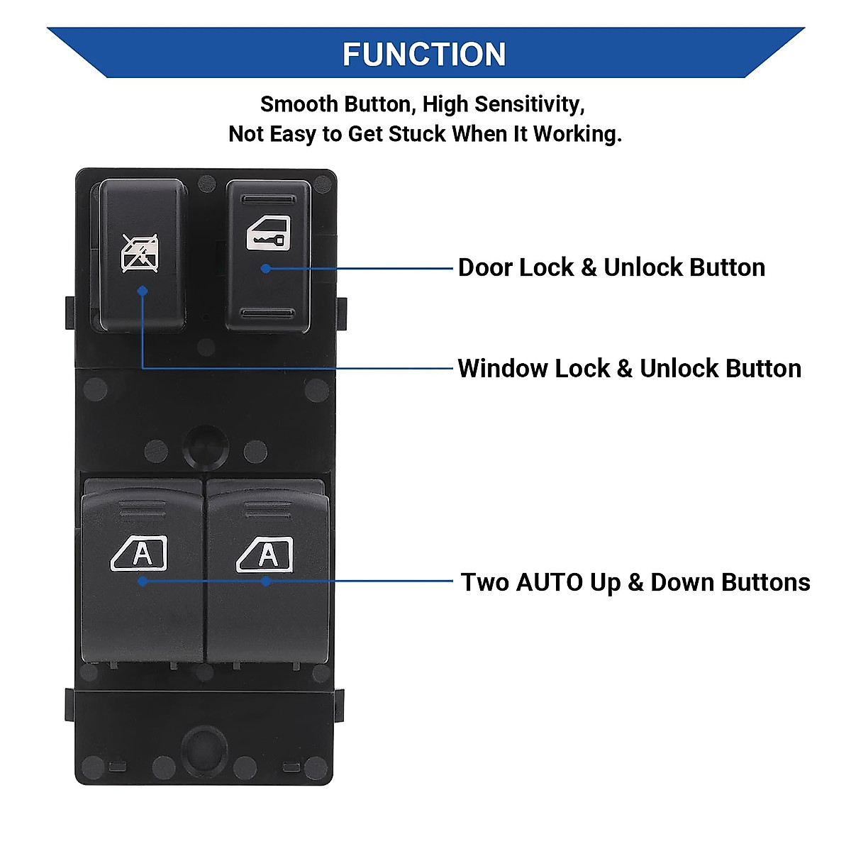 Obaee Window Master Switch Compatible with 2003-2008 Nissan 350Z / 2008-2013 Altima/Titan / NV200 / Quest/Infiniti G35 / G37, Replaces OE 25401CD000 25401CD010 25401CD02A 25401CD02D