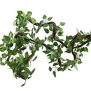 GTIDEA Fake Vines, 12 Pack 84 Feet Artificial Hanging Plants Silk Green Leaf Garlands Home Office Garden Outdoor Wall Greenery Cover Jungle Party Decoration