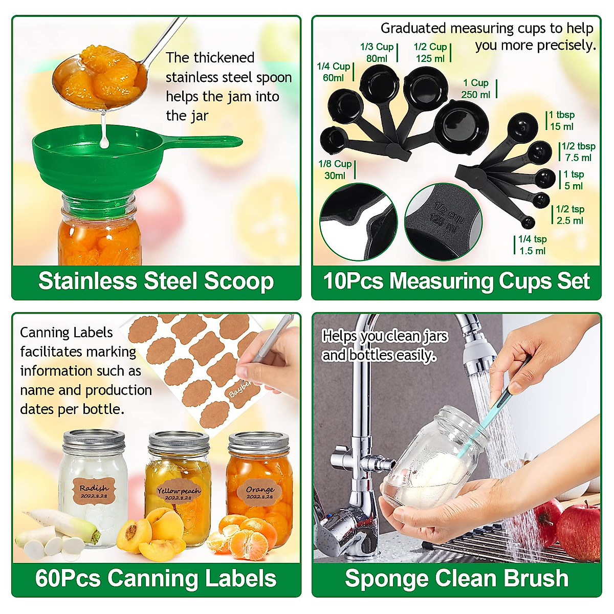 Canning Supplies Starter Kit, All-in-one Canning Kit with Rack, Home Canning Set Canning Accessories Canning Equipment and Supplies for Beginners and Enthusiasts