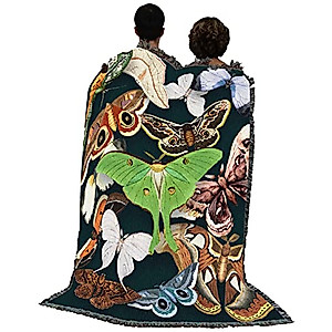 Pure Country Weavers Moths Emerald Blanket - Gift Tapestry Throw Woven from Cotton - Made in The USA (72x54)
