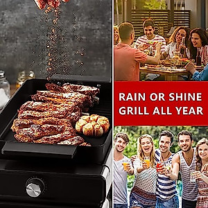 Indoor Electric Grill, Techwood 1500W BBQ Korean Grill with 5 Gear Temperature Adjustment & Metal Drip Tray, Handle, Removable Griddle and Grill Barbecue Plate for Party Cooking, Stainless Steel, Silver