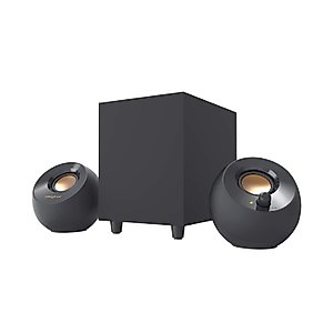 Creative Pebble Plus 2.1 USB-Powered Desktop Speakers with Powerful Down-Firing Subwoofer and Far-Field Drivers, Up to 8W RMS Total Power for Computer PCs and Laptops (Black)